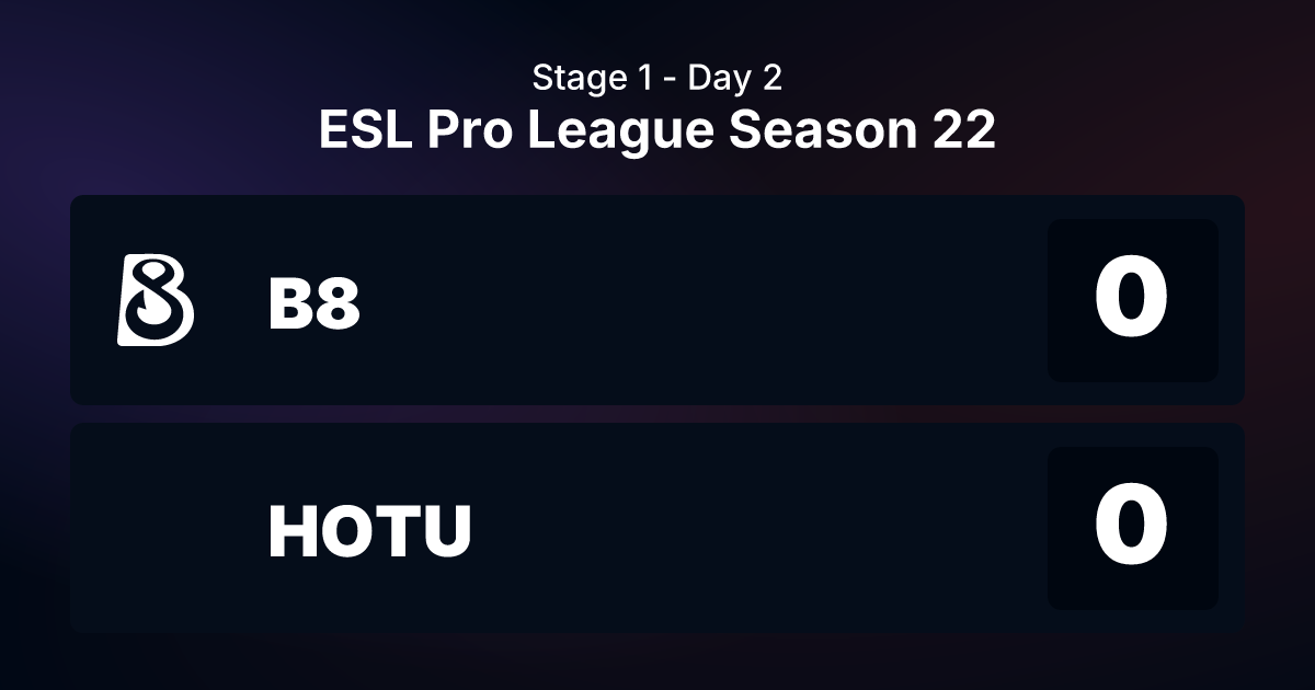 B8 vs HOTU on Stage 1 - Day 2 of the ESL Pro League Season 22 ...